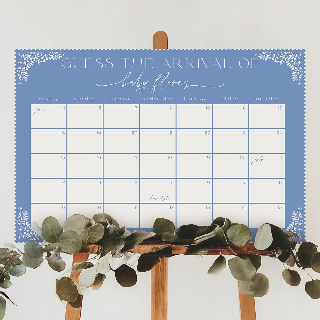 Blue Cielito Lindo Mexican White Talavera Inspired Baby Shower Guess ...