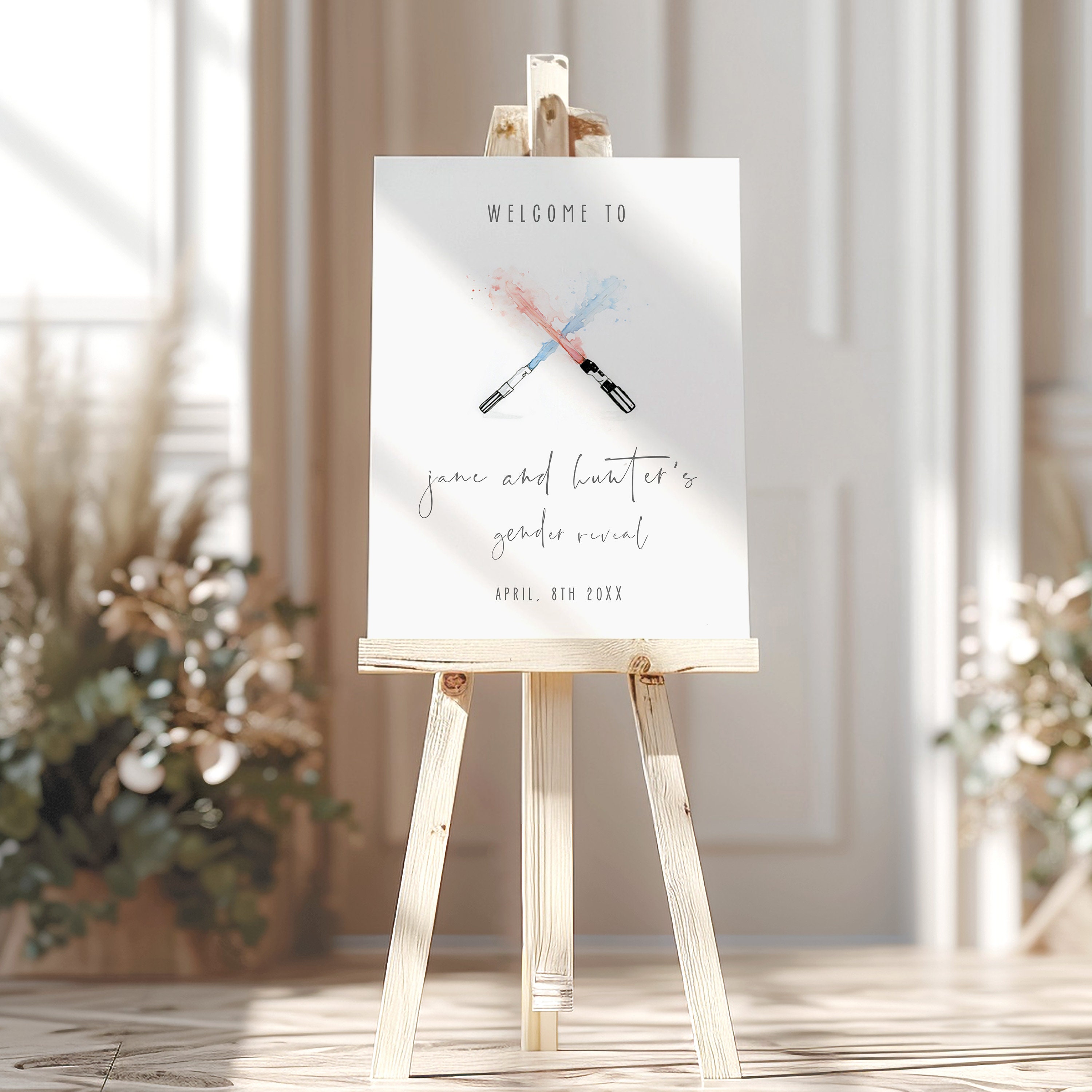 Little Jedi Gender Reveal Welcome Sign, Gender Reveal / Baby Shower Welcome Sign, Gender Neutral ...