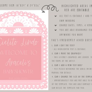 Pink Cielito Lindo Papel Picado Baby Shower Welcome Sign, Printable ...