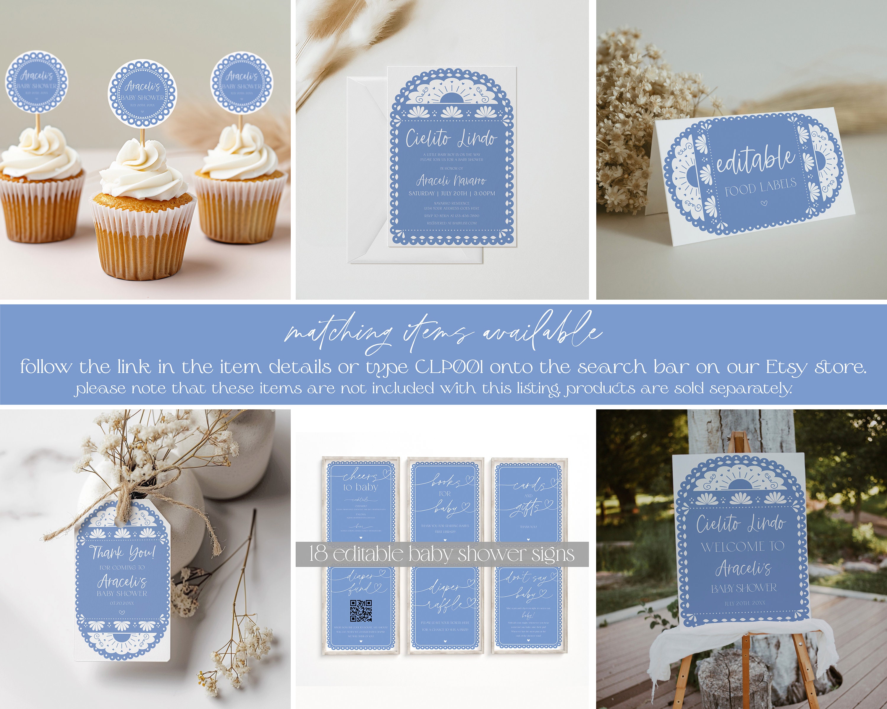 Cielito Lindo Papel Picado Baby Shower Flag Banner, Printable Talavera ...