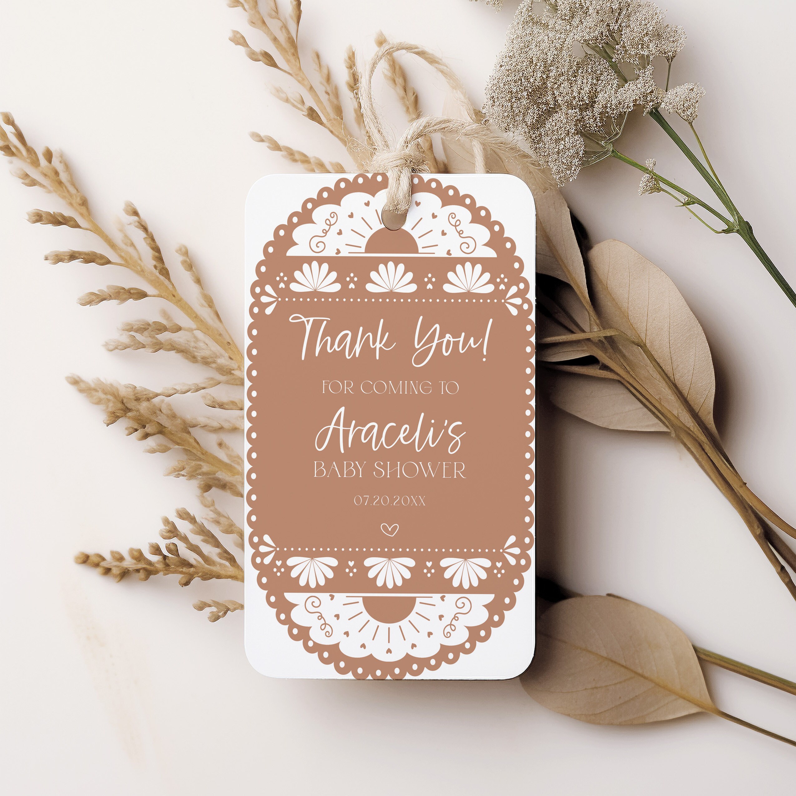 Barro Cielito Lindo Papel Picado Baby Shower Favor Tag, Printable ...