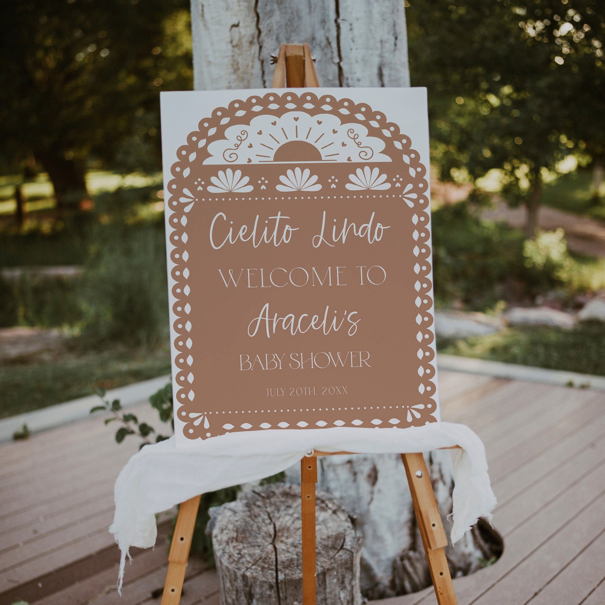 Barro Cielito Lindo Papel Picado Baby Shower Welcome Sign, Printable ...