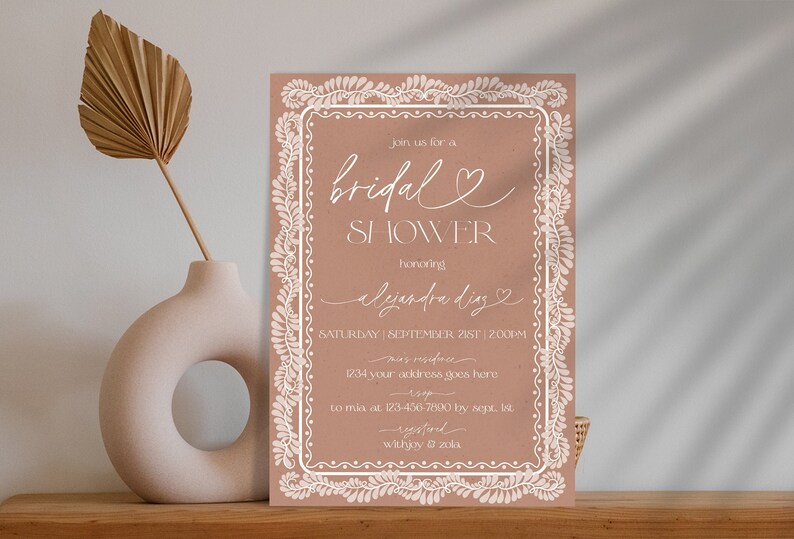 Barro Rustic Inspired Mexican Talavera Bridal Shower Invitation ...