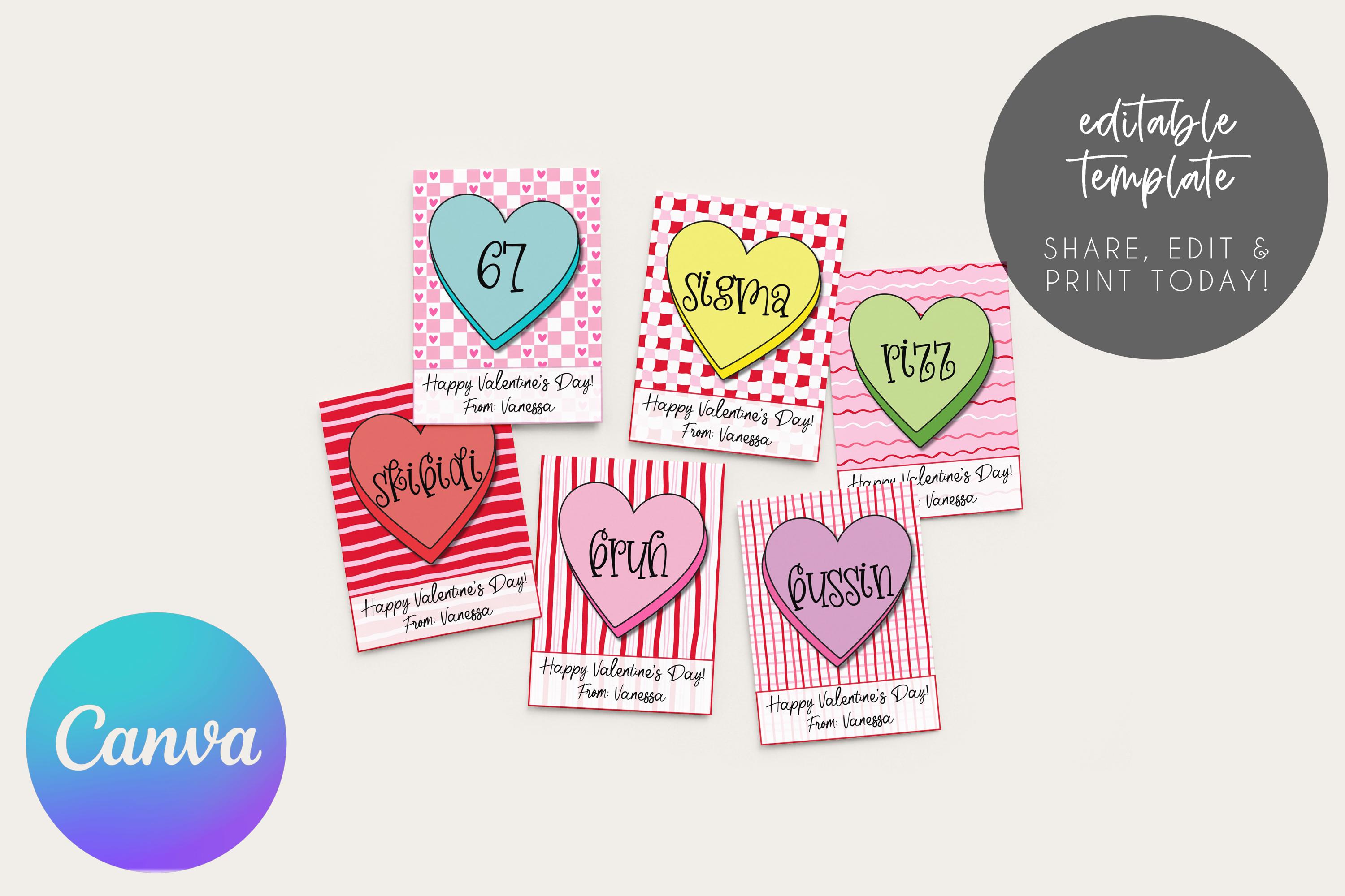 Teen Slang Candy Hearts Valentine Cards, Classroom, Tween, Funny Kids ...