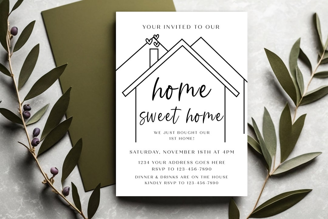 House Warming Party Invitation, Editable Mobile Invite, New Home, Home ...