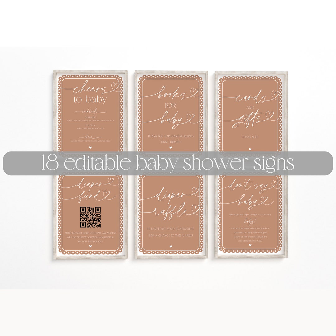 Barro Cielito Lindo Papel Picado Baby Shower Signs, 18 Editable Baby ...