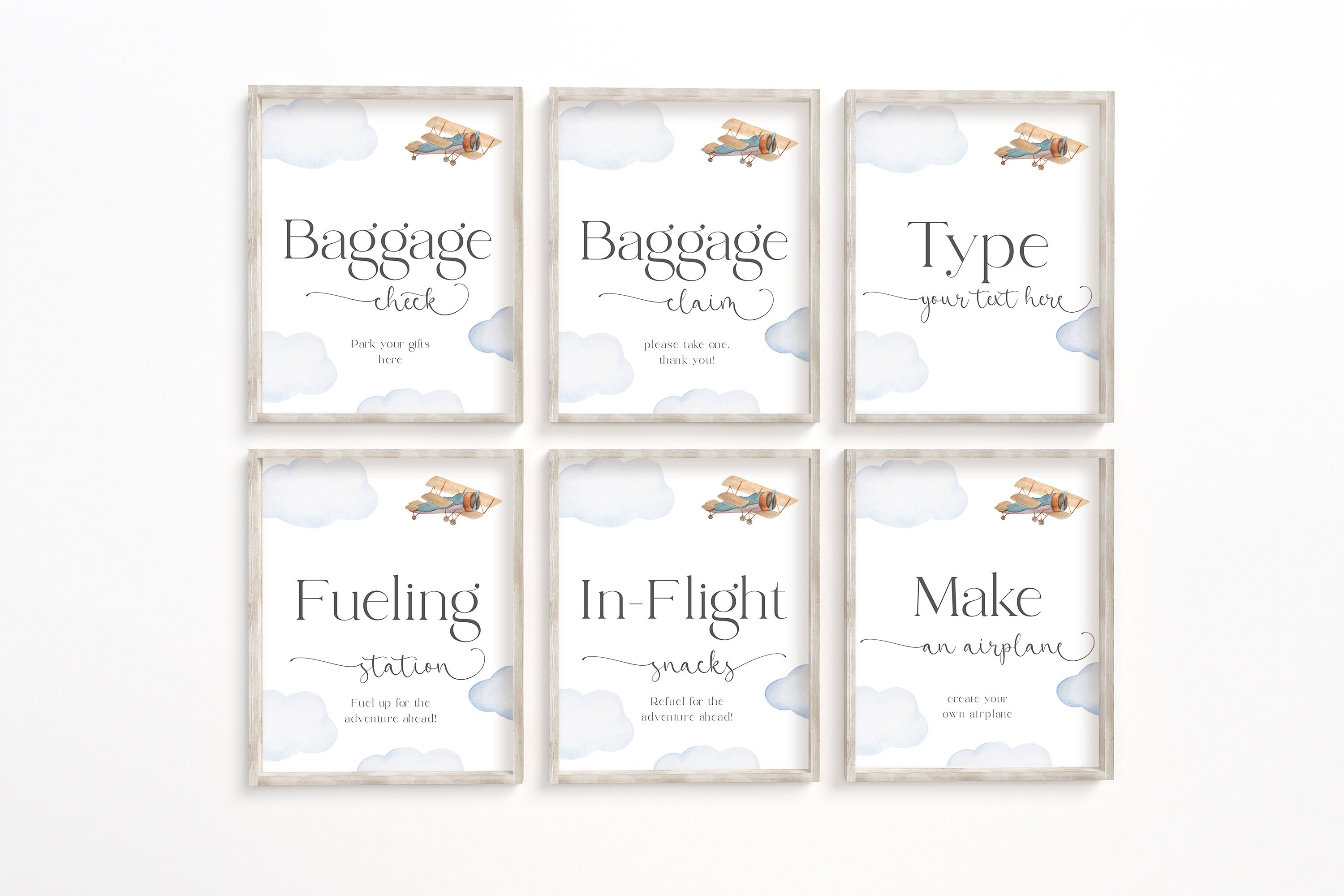 Airplane Birthday Party Theme Custom Signs, 1st Birthday Party Birthday ...