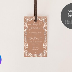 Barro Mexican White Talavera Inspired Bridal Shower Favor Tag, Editable ...