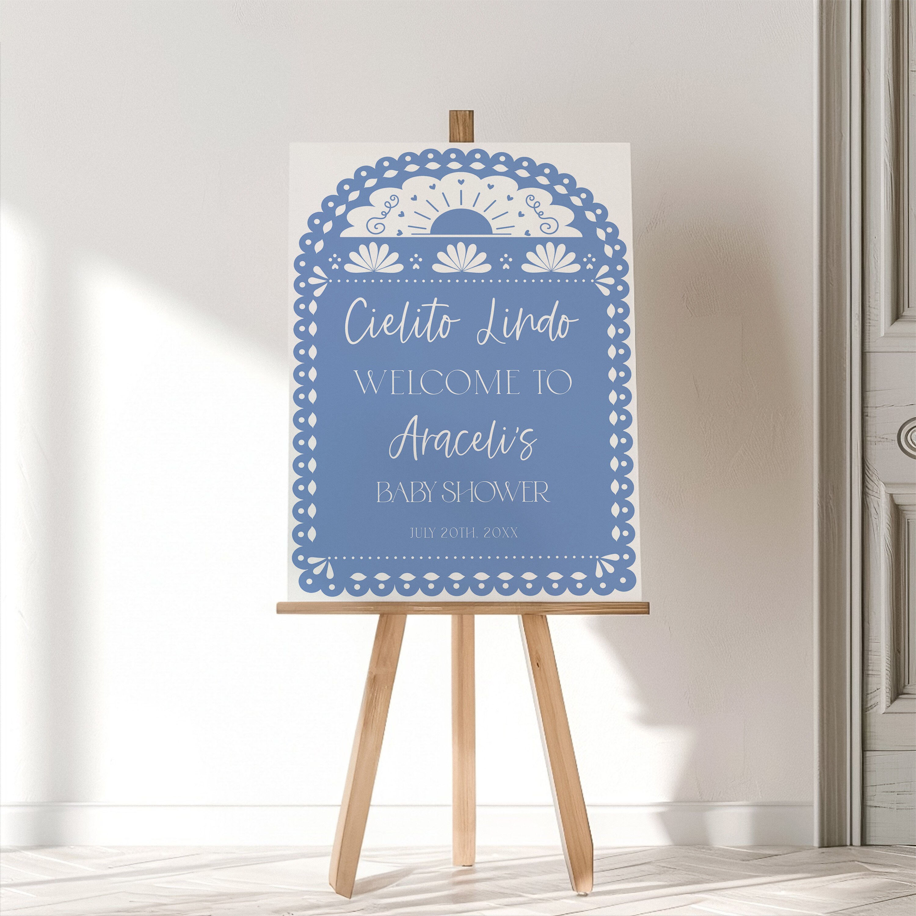 Cielito Lindo Papel Picado Baby Shower Welcome Sign, Printable Talavera ...