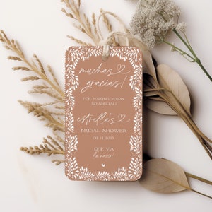 Barro Mexican White Talavera Inspired Bridal Shower Favor Tag, Editable ...