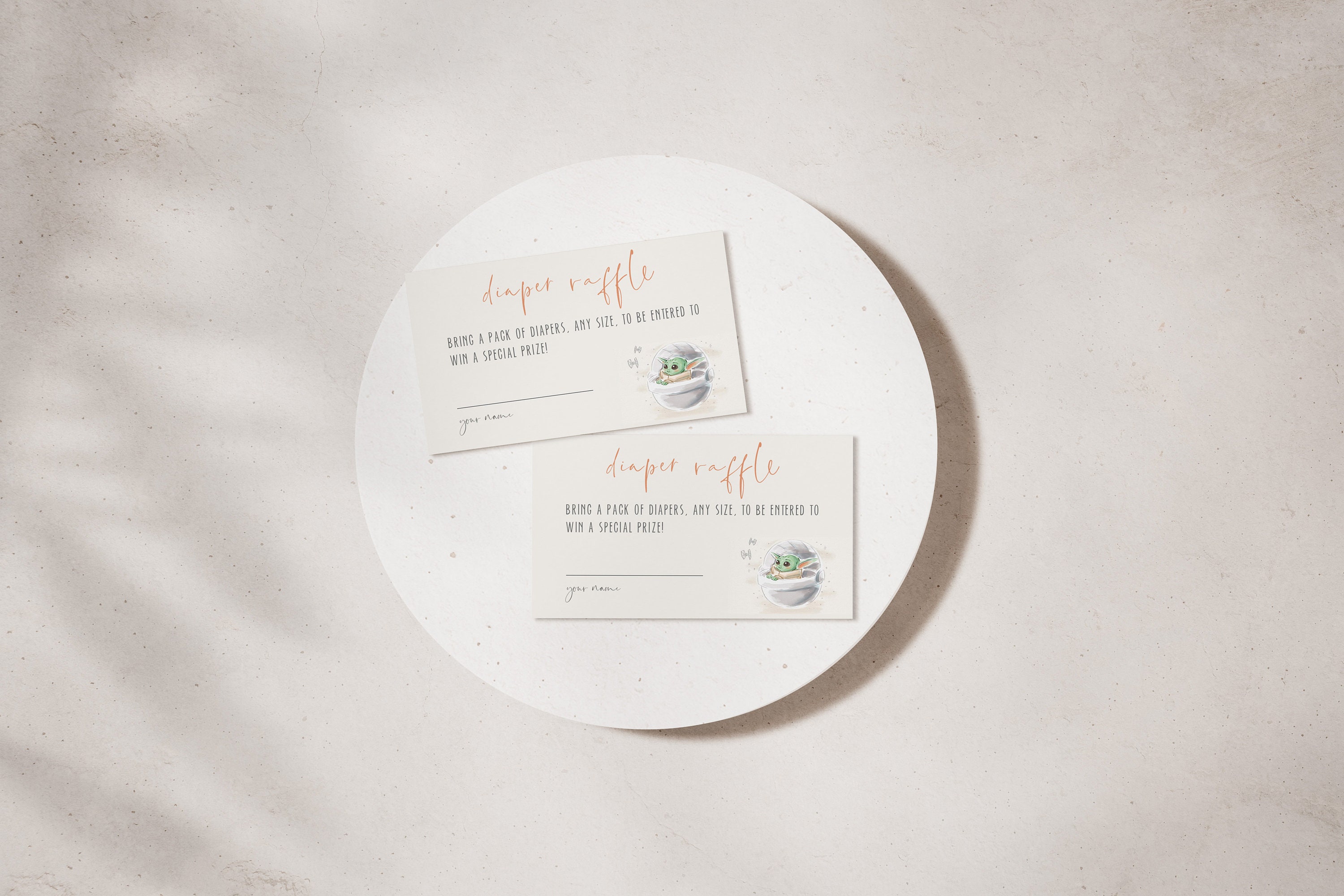 Precious Cargo Baby Shower Diaper Raffle Ticket, Baby Yoda/ Grogu Baby ...