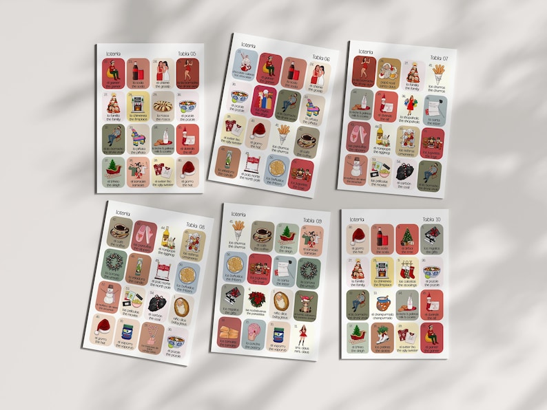 Loteria Navideña - Bilingual Holiday Party Game 10 Players Funny Adult ...
