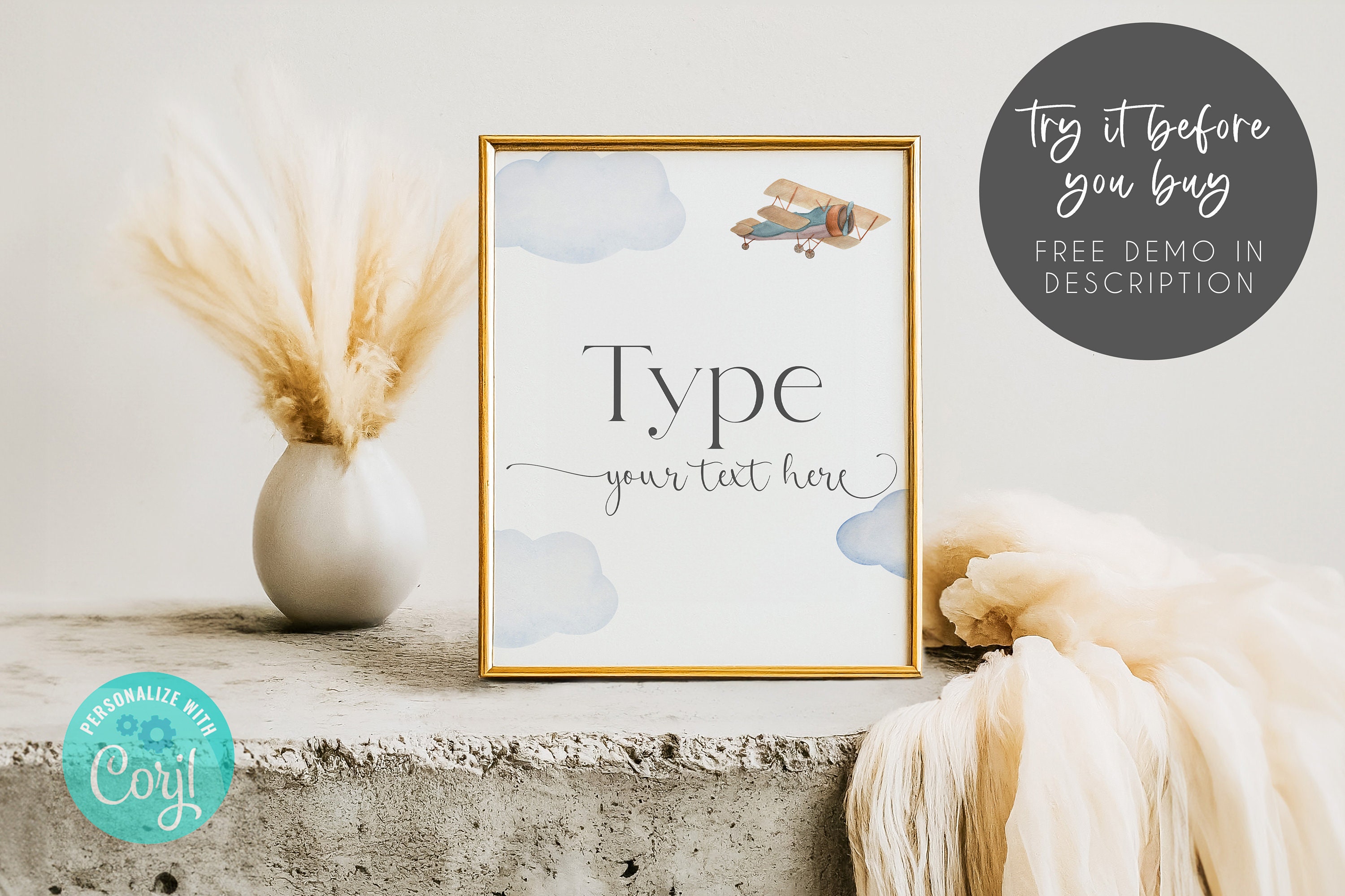 Airplane Birthday Party Theme Custom Signs, 1st Birthday Party Birthday ...