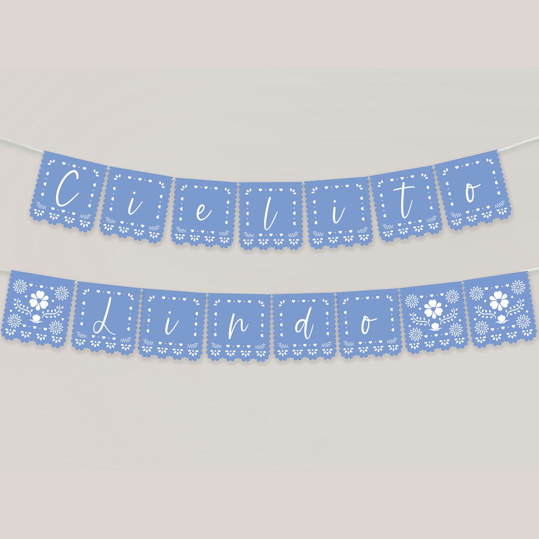 Cielito Lindo Papel Picado Baby Shower Flag Banner, Printable Talavera ...