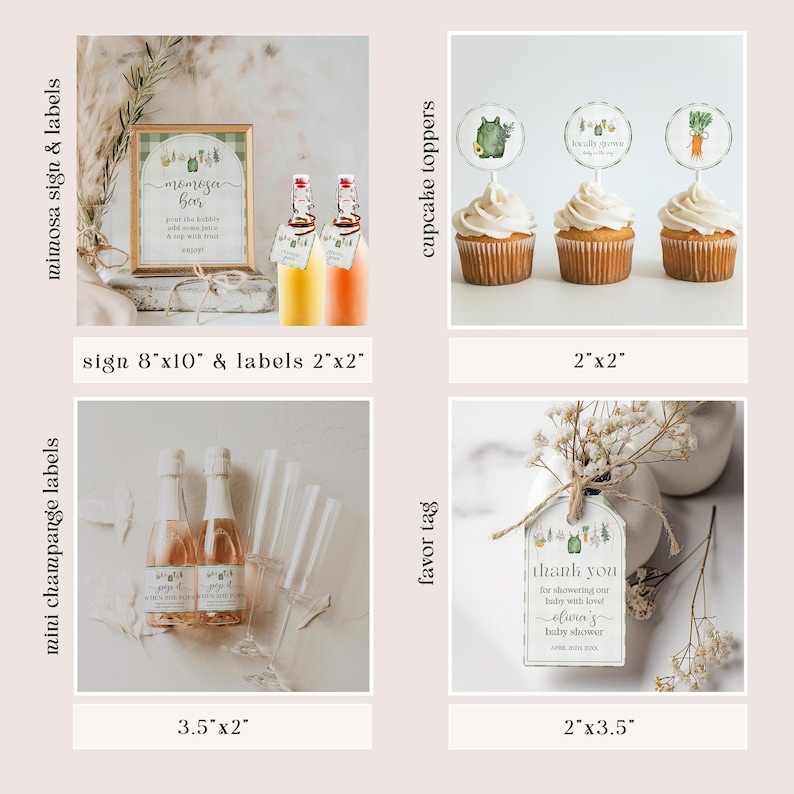 Locally Grown Baby Shower 22 Items INCLUDED Bundle, Boho Farmer's ...