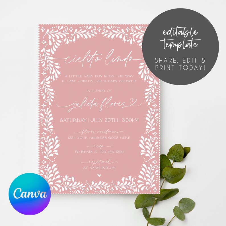 Pink Cielito Lindo Mexican White Talavera Inspired Baby Shower ...