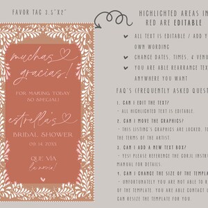 Barro Mexican White Talavera Inspired Bridal Shower Favor Tag, Editable ...