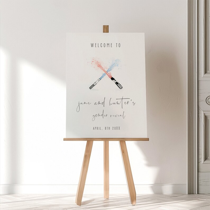 Little Jedi Gender Reveal Welcome Sign, Gender Reveal / Baby Shower ...