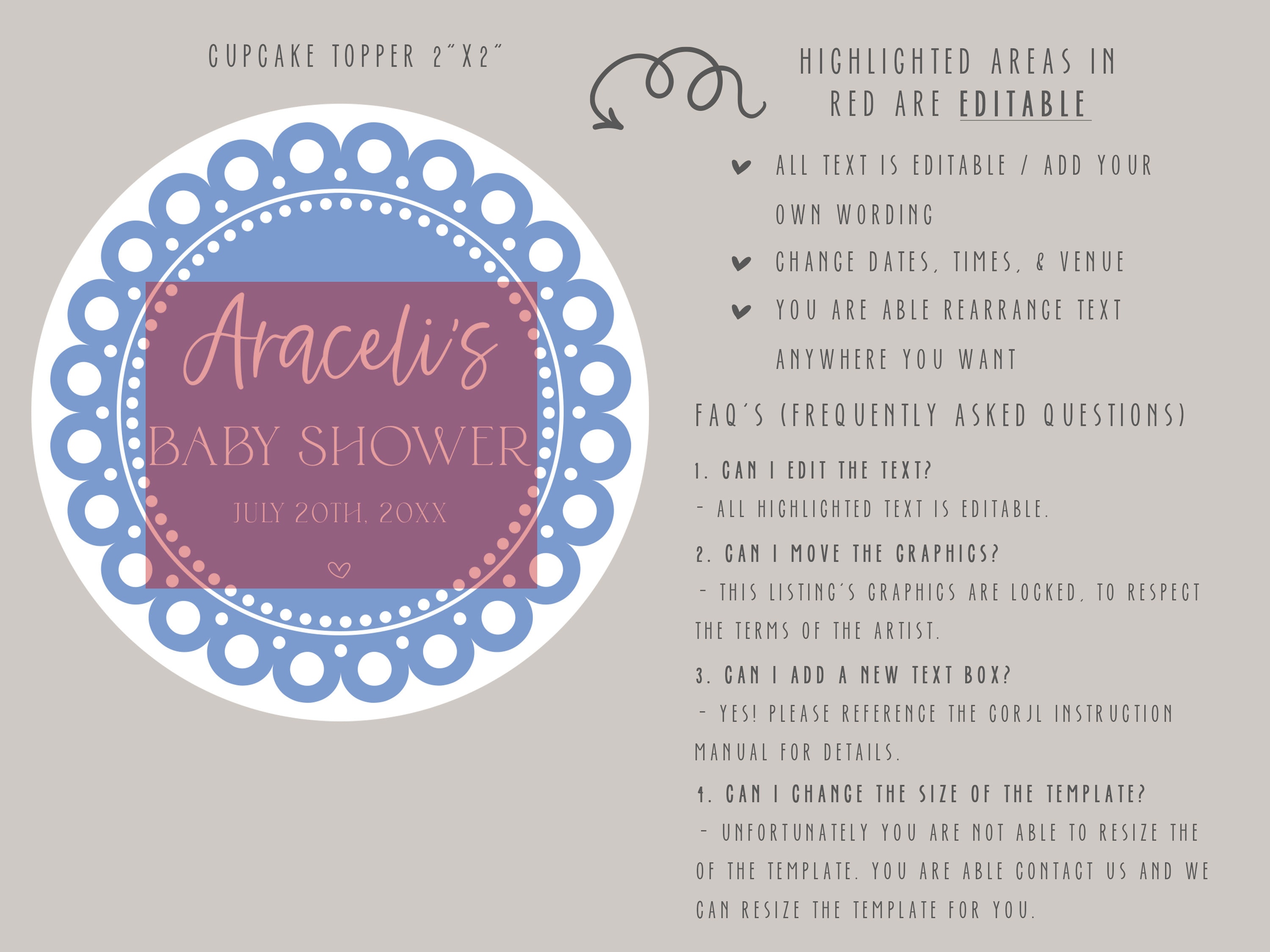 Cielito Lindo Papel Picado Baby Shower Cupcake Topper, Printable ...