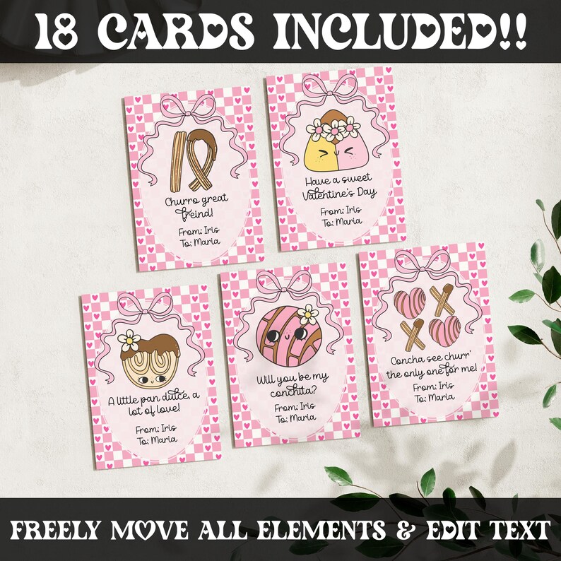 Coquette Pan Dulce Valentine Cards, Classroom, Tween, Kids Valentine ...