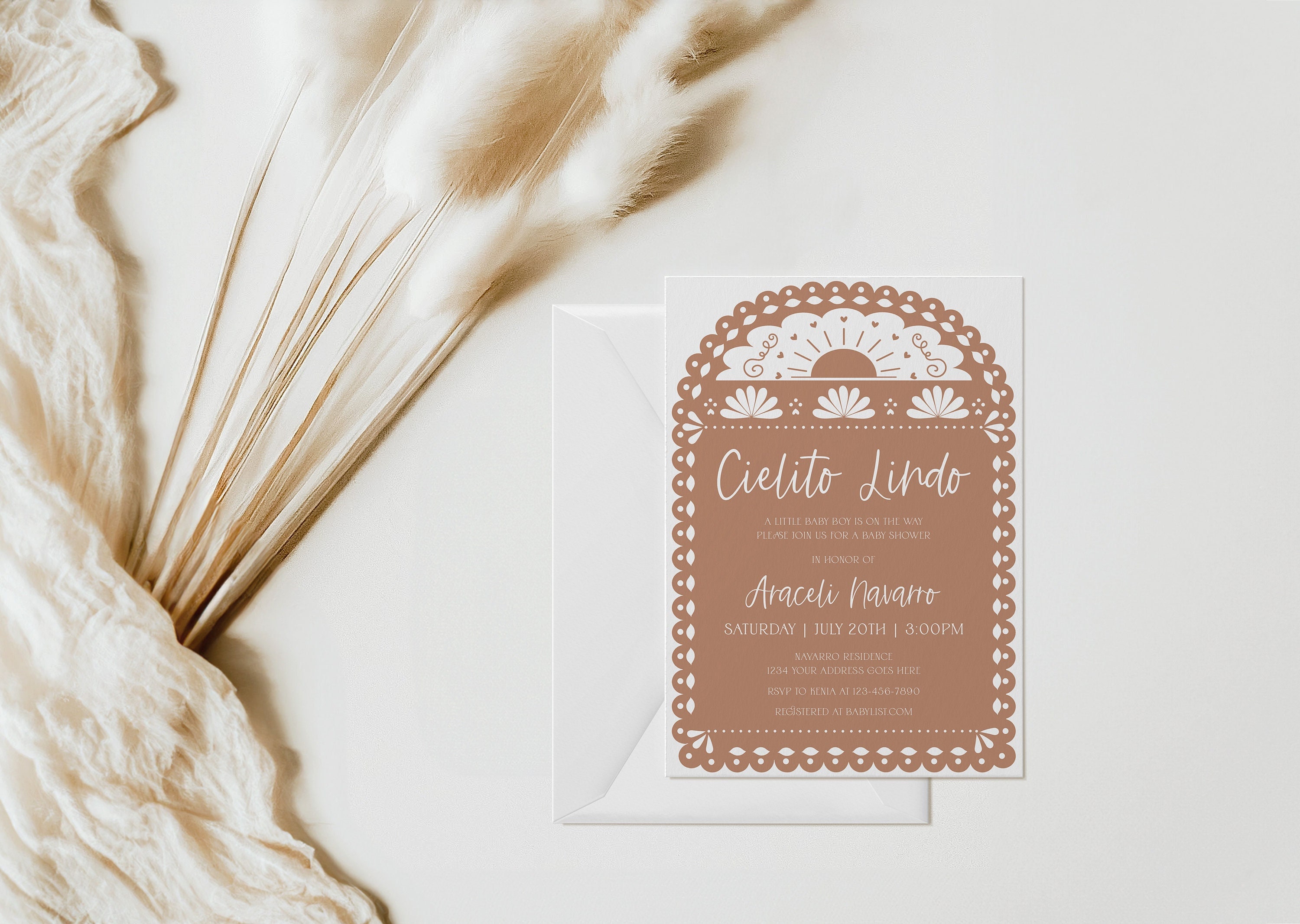 Barro Cielito Lindo Papel Picado Baby Shower Invitation, Printable ...