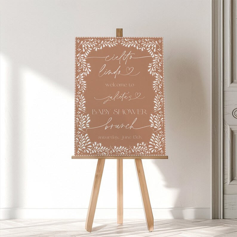 Barro Cielito Lindo Mexican White Talavera Inspired Baby Shower Welcome ...