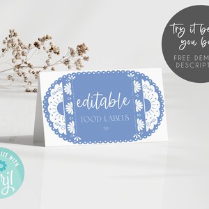 Cielito Lindo Papel Picado Baby Shower Food Tent, Printable Talavera ...