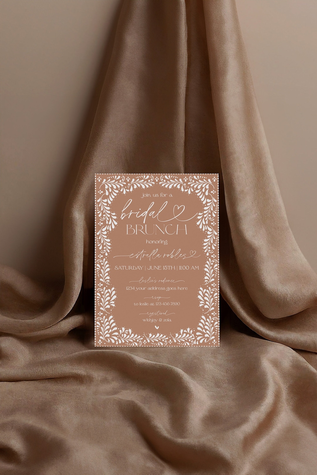 Barro Mexican White Talavera Inspired Bridal Shower Invitation, Elegant ...