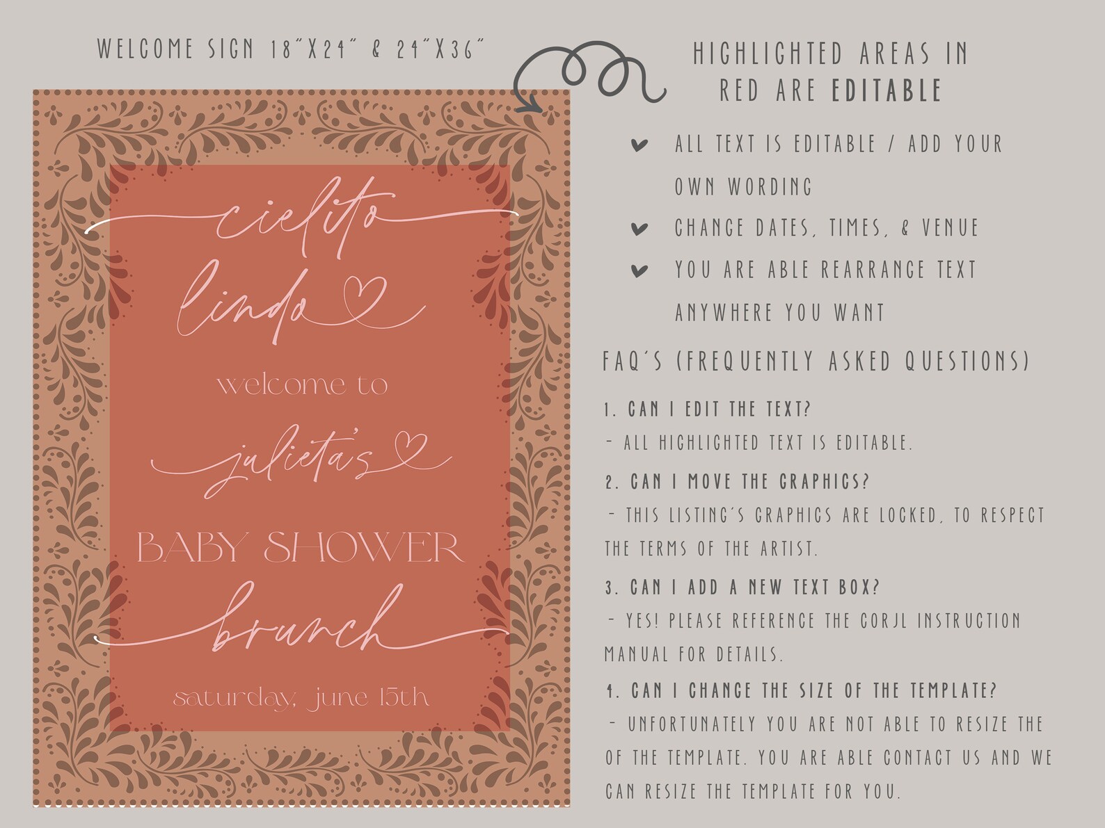 Barro Cielito Lindo Mexican Talavera Inspired Baby Shower Welcome Sign ...