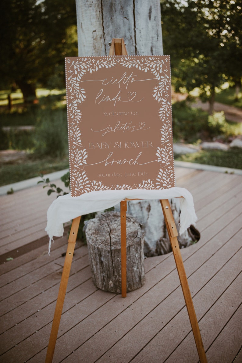 Barro Cielito Lindo Mexican White Talavera Inspired Baby Shower Welcome ...