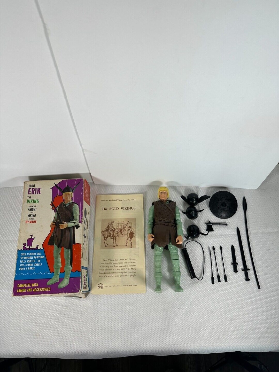 Vintage Marx Brave Erik the Viking 1970 Action Figure in Box W ...