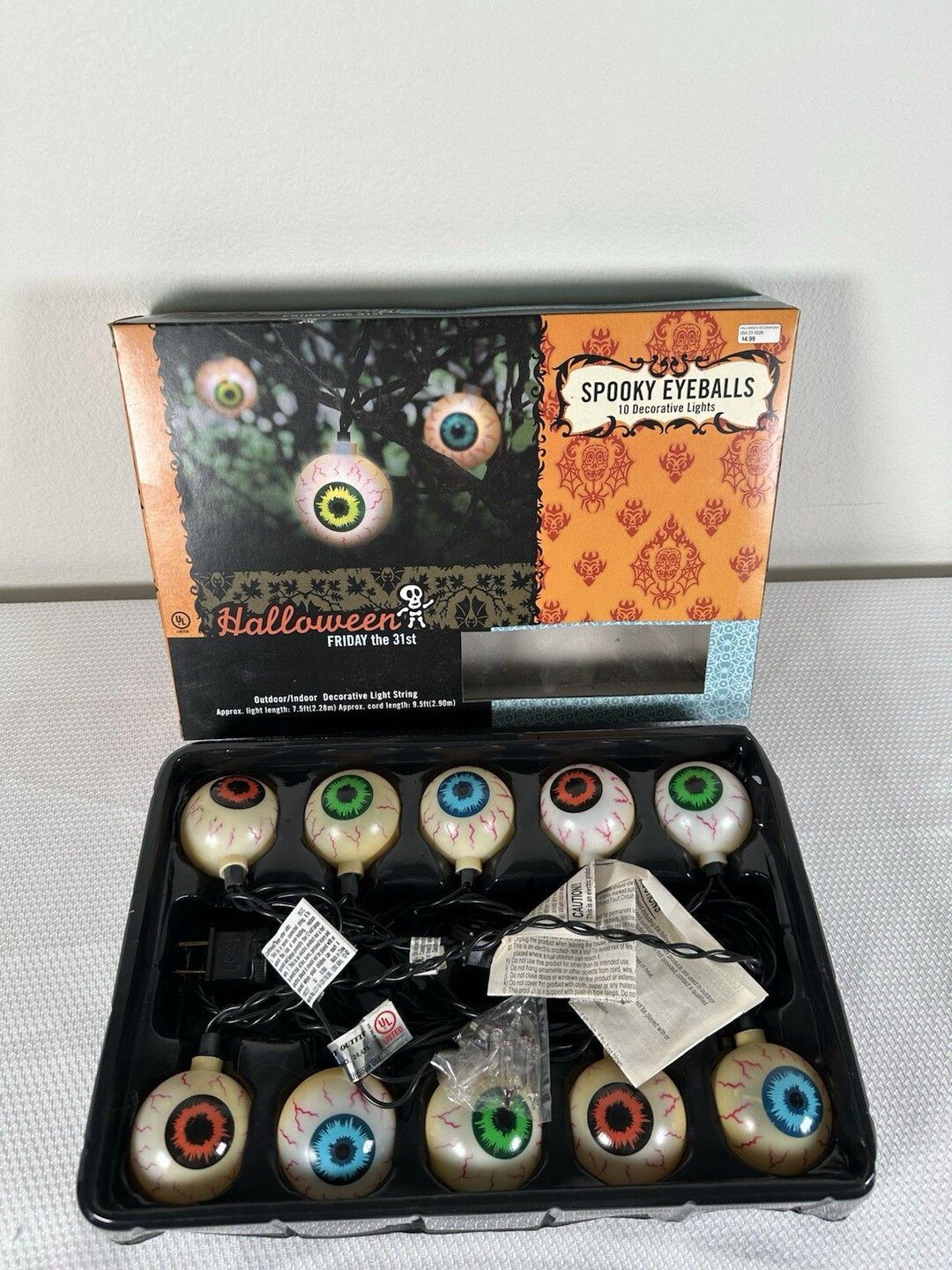 Vintage Halloween Spooky Eyeballs 10 Decorative String Lights 2003 ...