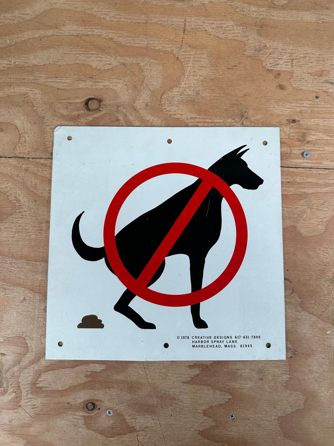 Vintage 1978 Creative Designs No Dog Poop Metal Sign Novelty Humor ...