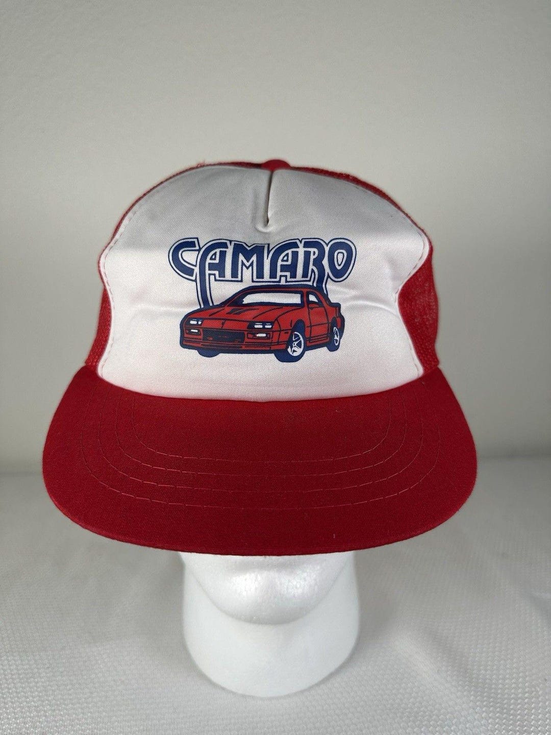 Vintage Chevrolet Camaro Muscle Car Mesh Trucker Hat Snapback Cap White ...