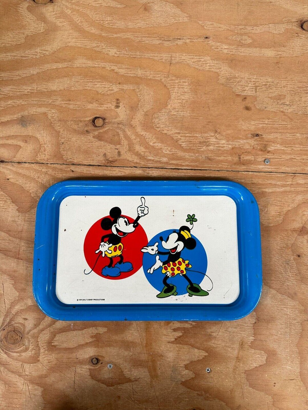 Vintage Walt Disney Mickey Mouse & Minnie Mouse Metal Serving Dinner ...