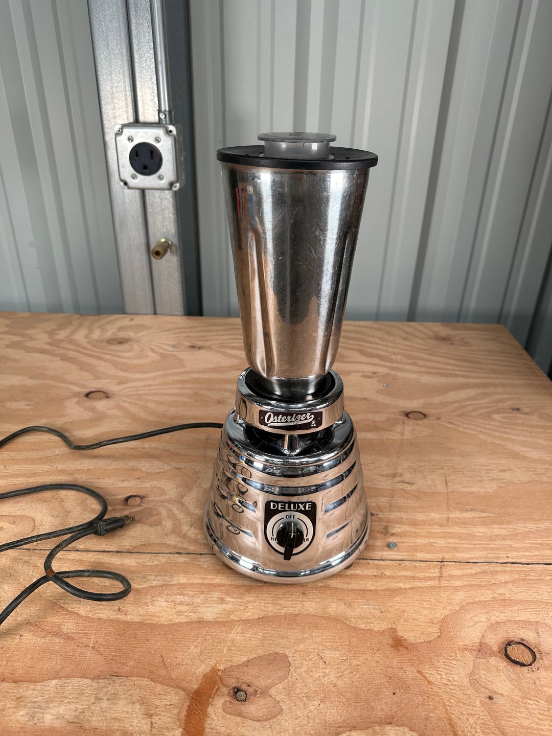 Vintage Osterizer Deluxe Blender Model 403 Chrome & Black Beehive 4 Cup ...