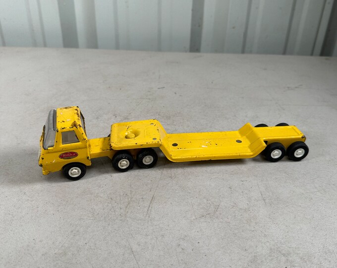 Vintage Tonka Mini Car Carrier Transporter Hauler Yellow Pressed Steel ...
