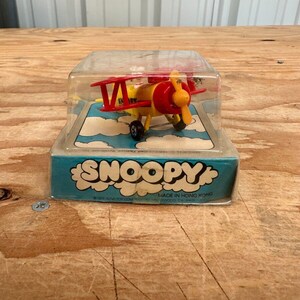 Vintage Peanuts Snoopy Red Baron Diecast Biplane Aviva 1976 Toy NEW in ...