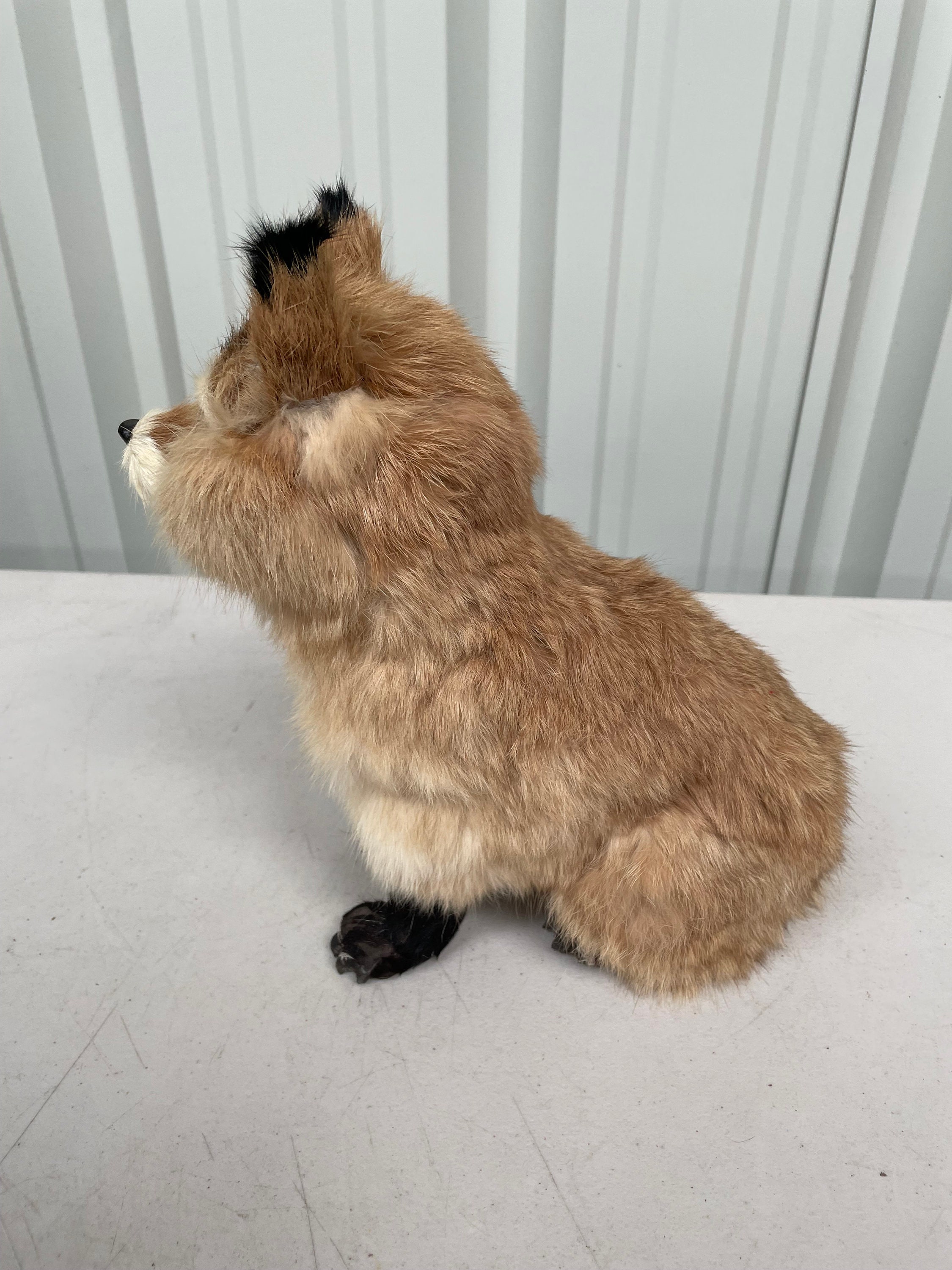 Vintage Real Animal Fur Fox Handmade Realistic Statue - Etsy