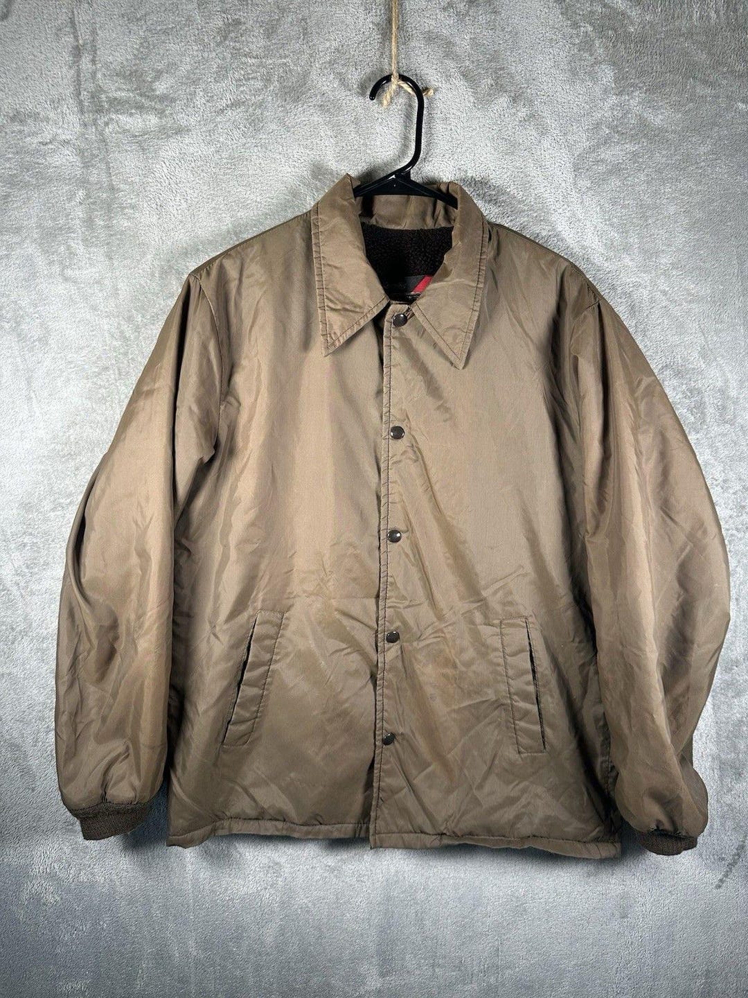 Vintage Sears Fur Lined Bomber Jacket Pearl Snap Closure Made in USA ...