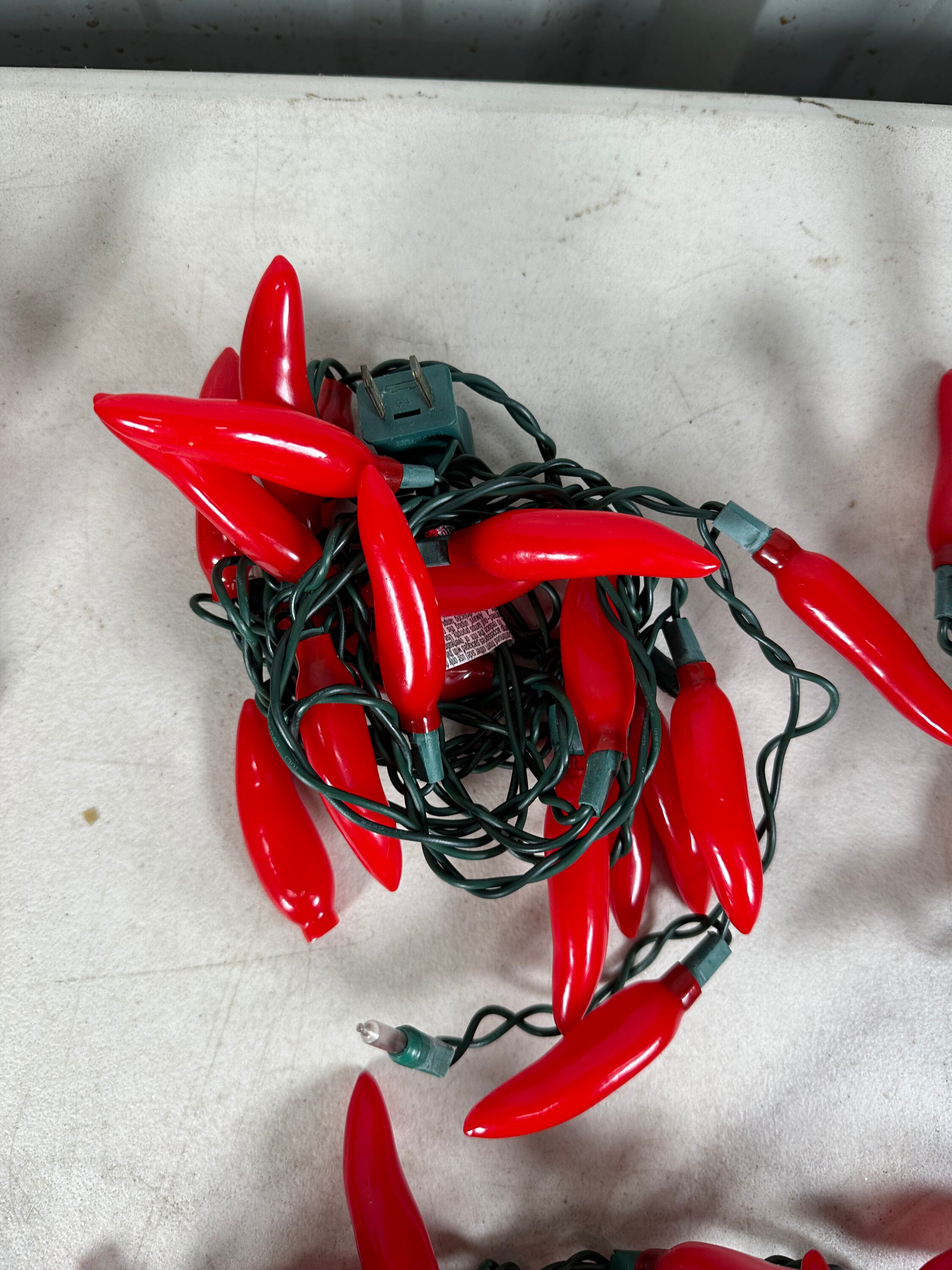 Vintage Red Chili Pepper String Lights Plastic Blow Mold Set of 4 Fairy ...
