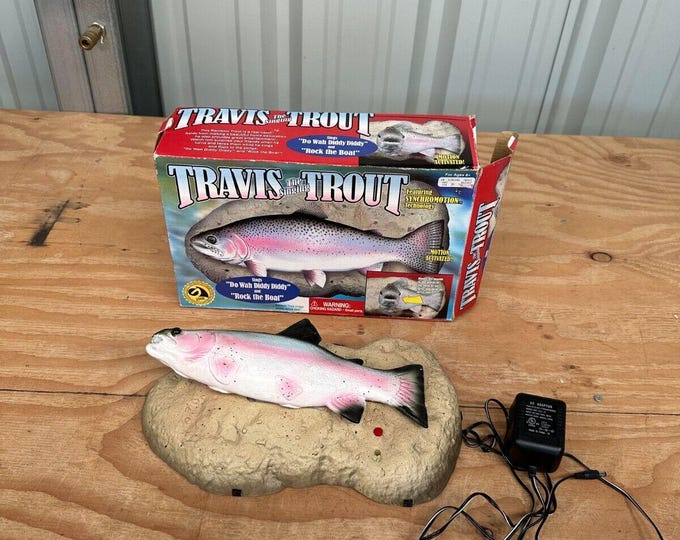 Gemmy Travis the Singing Trout Motion Activated Singing Fish 1999 Works ...