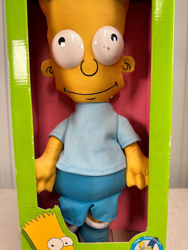 Vintage The Simpsons Bart Simpson Plush Stuffed Rag Doll 1990 Dan Dee