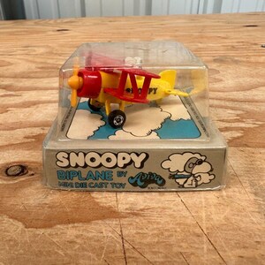 Vintage Peanuts Snoopy Red Baron Diecast Biplane Aviva 1976 Toy NEW in ...