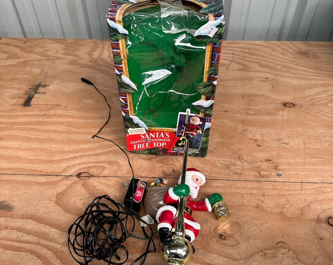 Mr. Christmas Santa's Lighted Animated Tree Top Topper 1994 Tested ...