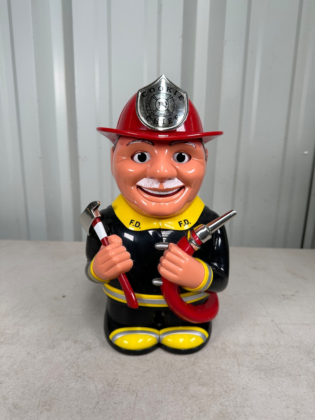 Vintage Fireman Talking Cookie Jar Plastic 2002 Fun-damentals Fire ...
