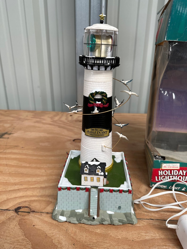 Mr. Christmas Holiday Lighthouse Animated W/ Sea Sounds Big Sable Point ...