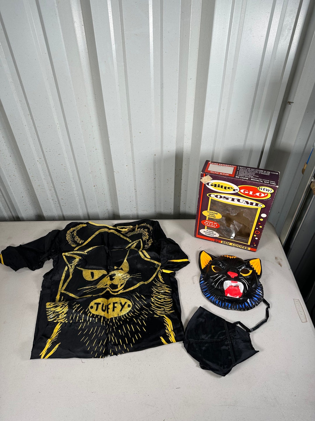 Vintage Ben Cooper Glitter Glo Costume Tuffy Cat Mask With - Etsy