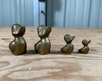 Vintage Brass Ducks Set of 4 - Etsy