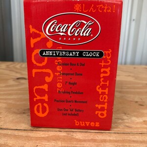 Vintage Coca Cola Anniversary Clock 7 Rotating Coke Bottles Battery ...